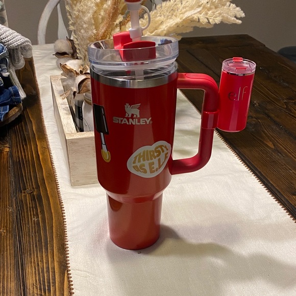 Stanley | Other | Stanley Red Mug With Straw And Elf Design With Elf ...